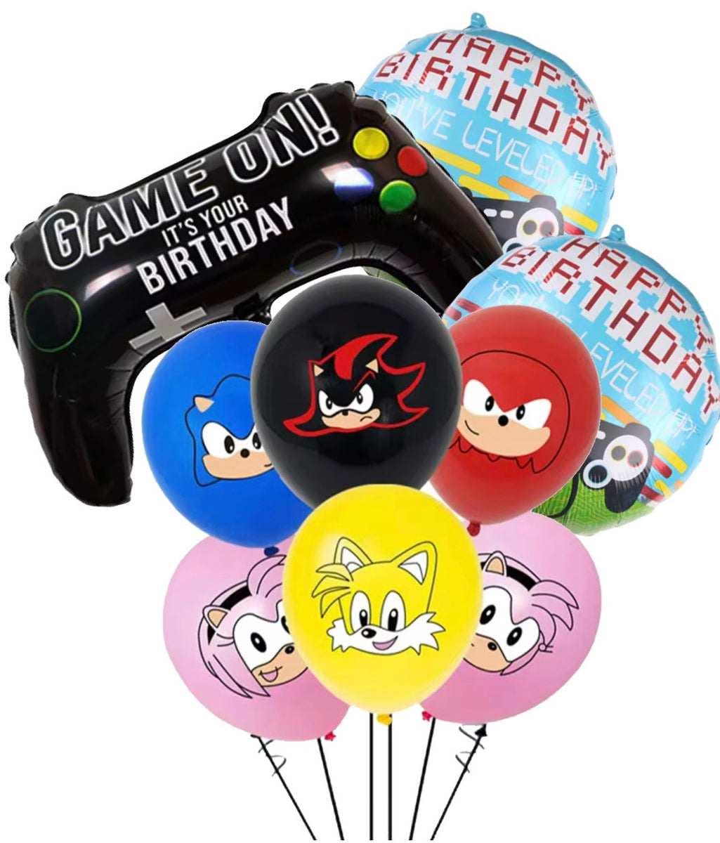 9pc Sonic Balloon Bouquet with Amy Shadow Tails Knuckles, Sonic Balloo ...