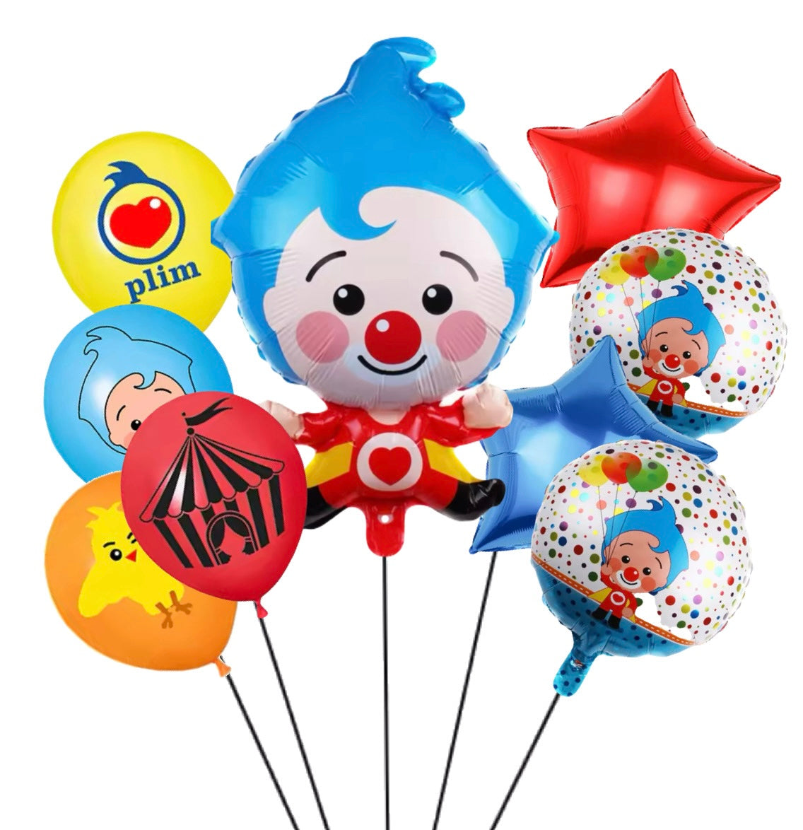 9pc Plim Plim Balloon Bouquet Set, Ships from USA – Party Mania USA