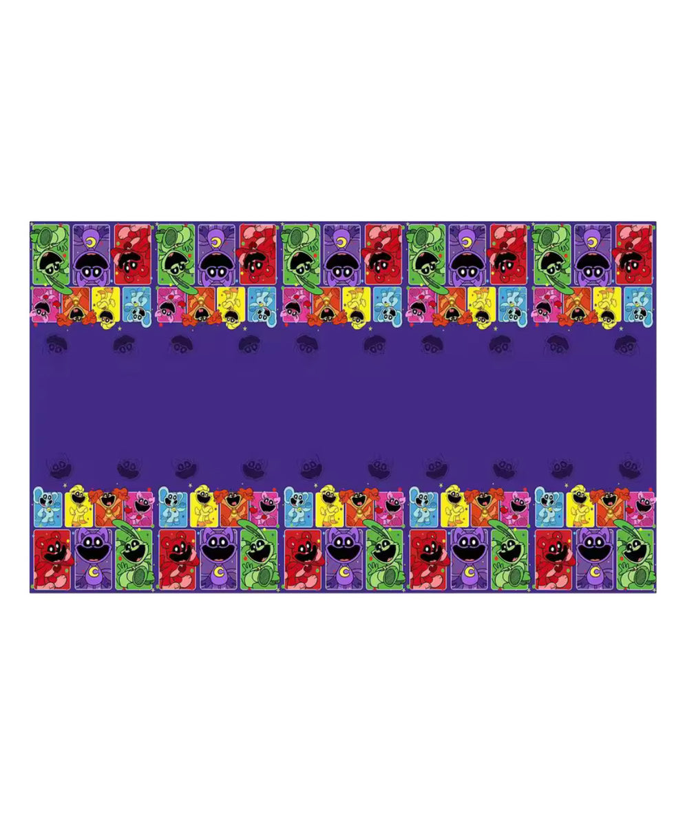 Smiling Critters Table Cover, 4ft x 7ft - Purple – Party Mania USA