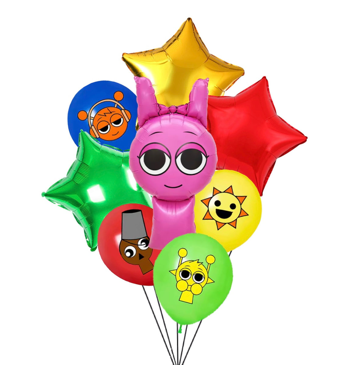 8pc Girl Sprunki Incredibox Party Balloons Set – Party Mania USA