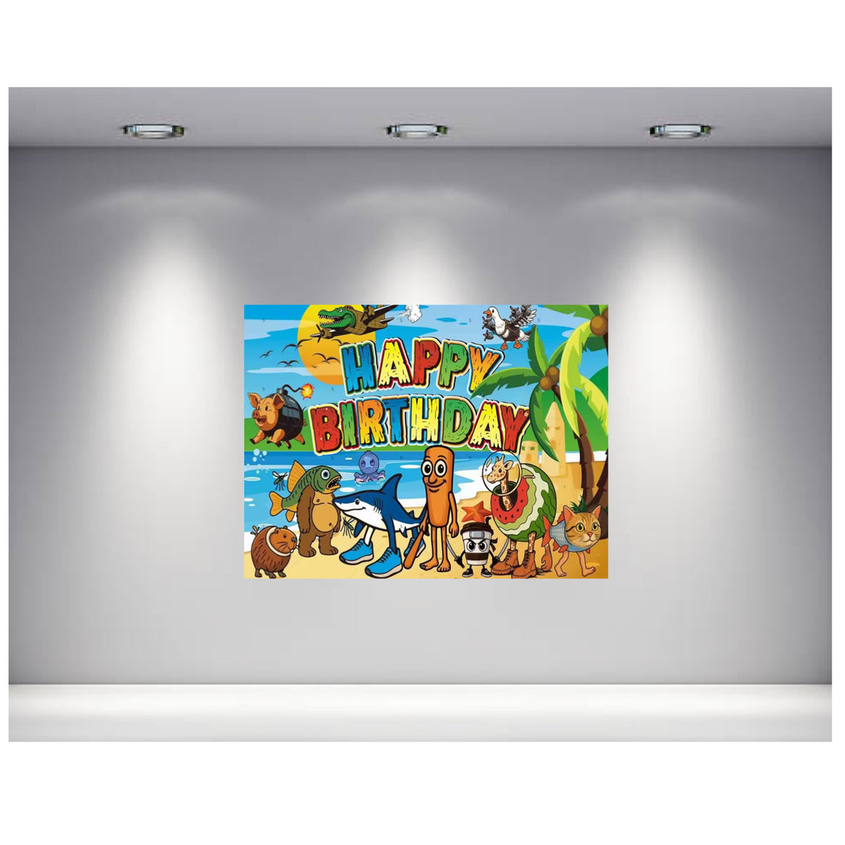 Italian Brainrot Backdrop 3.3ft x 5ft, made from fabric – Party Mania USA