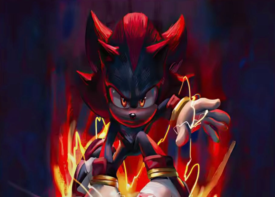 Shadow the Hedgehog Backdrop 3.3ft x 5ft, made from vinyl – Party Mania USA