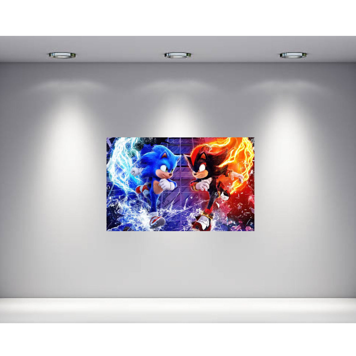 Shadow vs Sonic the Backdrop 3.3ft x 5ft, made from vinyl – Party Mania USA