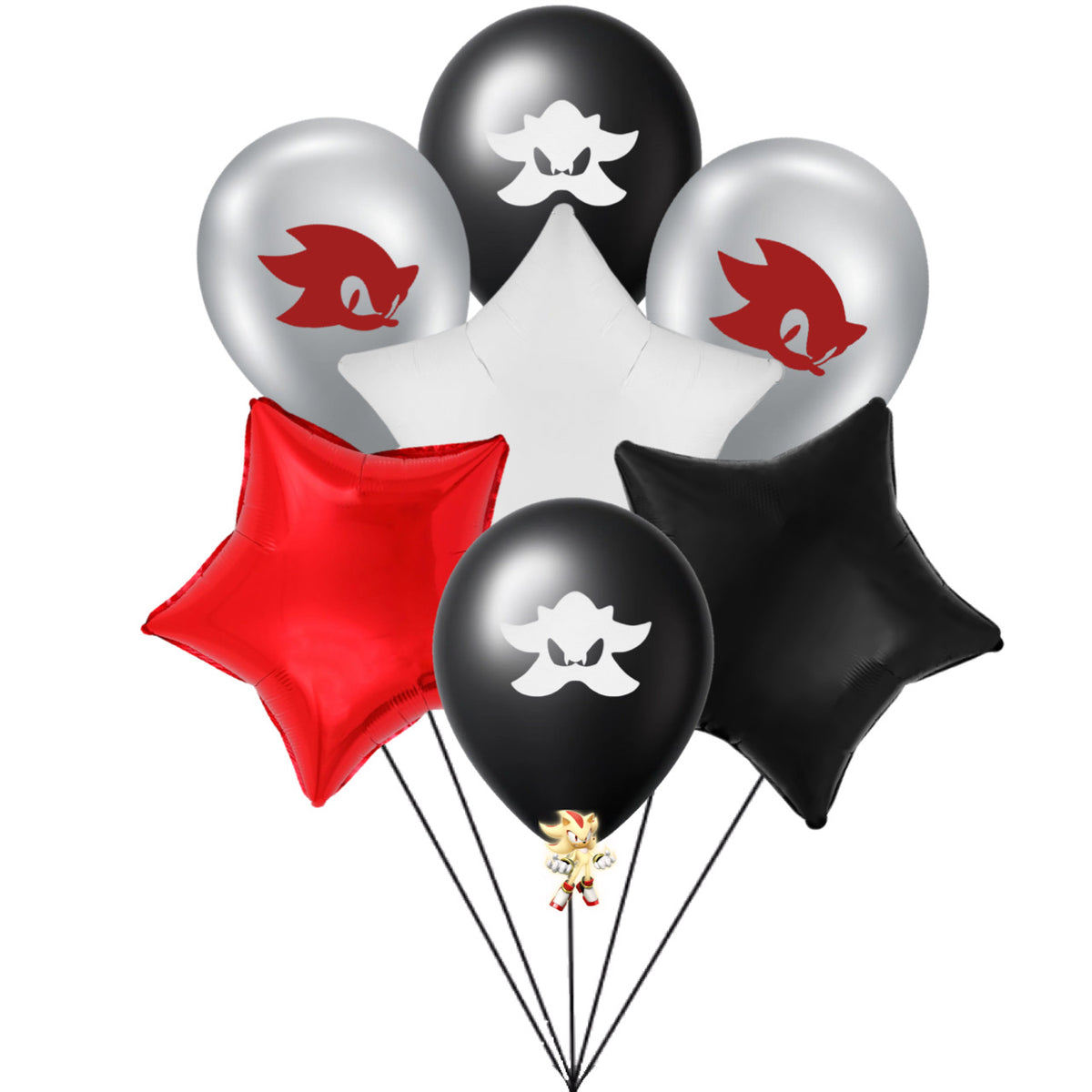 Shadow the Hedgehog Balloons, 8pc Set – Party Mania USA