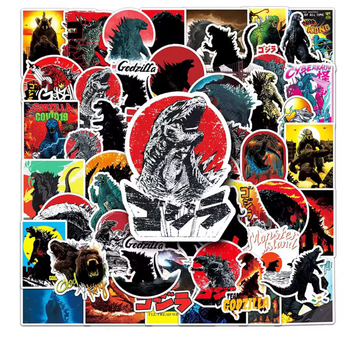 12 Godzilla Random Stickers, Party Favors – Party Mania USA