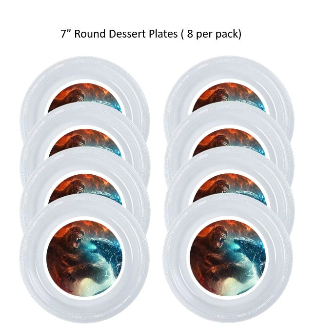 8pk King Kong vs Godzilla Clear Plastic Disposable Party Plates, Choos ...