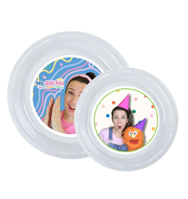 8pk Ms Rachel Clear Plastic Disposable Party Plates, Choose Size ...