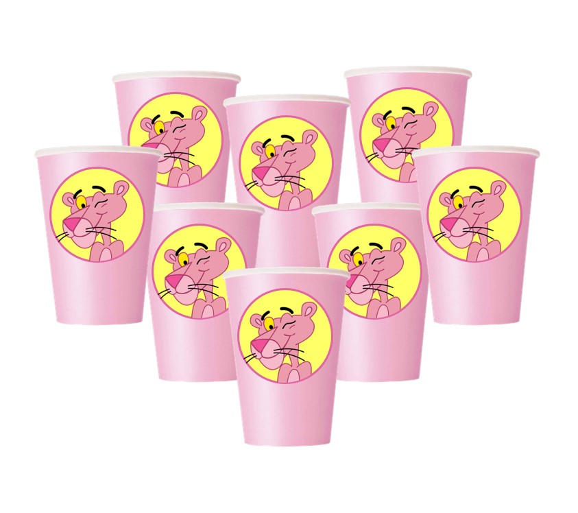 8pc Pink Panther Party Paper Cups – Party Mania USA