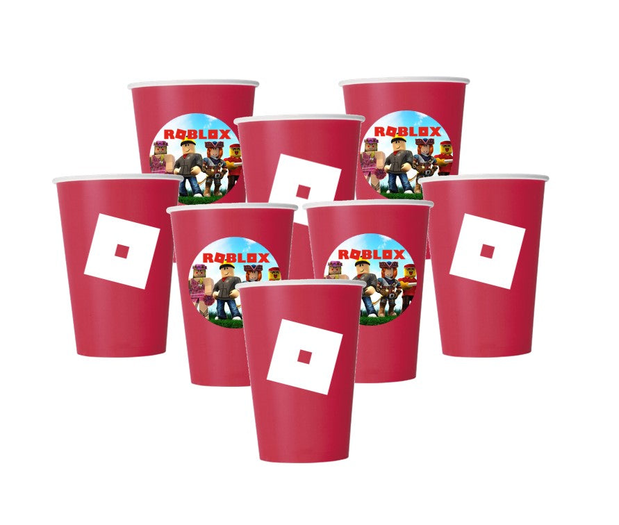 Roblox Red Party Cups, 8 pack, 9oz Paper Cups, Ships from USA – Party ...