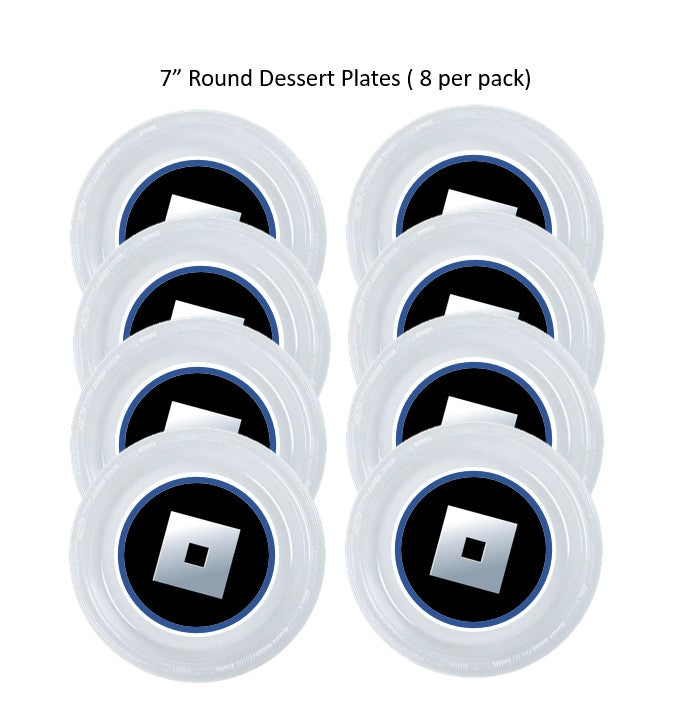 8pk Roblox Clear Plastic Disposable Party Plates Blue Collection, Choo ...