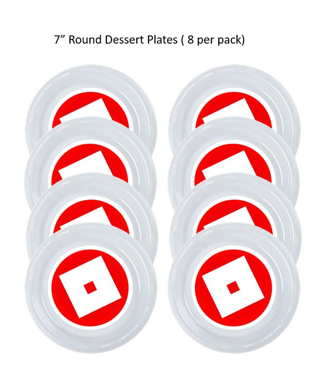 8pk Roblox Clear Plastic Disposable Party Plates Red Collection, Choos ...