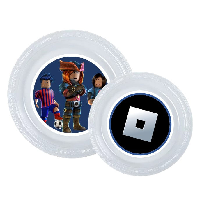 8pk Roblox Birthday Party Plates, Blue Collection, Disposable Clear Pl ...