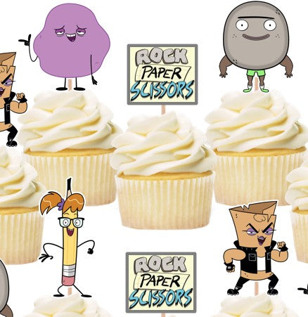 Rock Paper Scissors Cupcake Toppers – Party Mania USA
