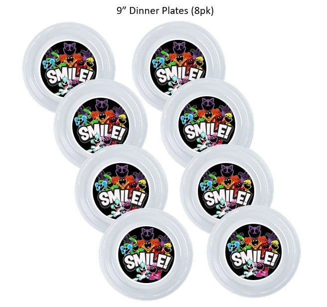 8pk Smiling Critters Birthday Party Plates, Disposable Clear Plastic ...