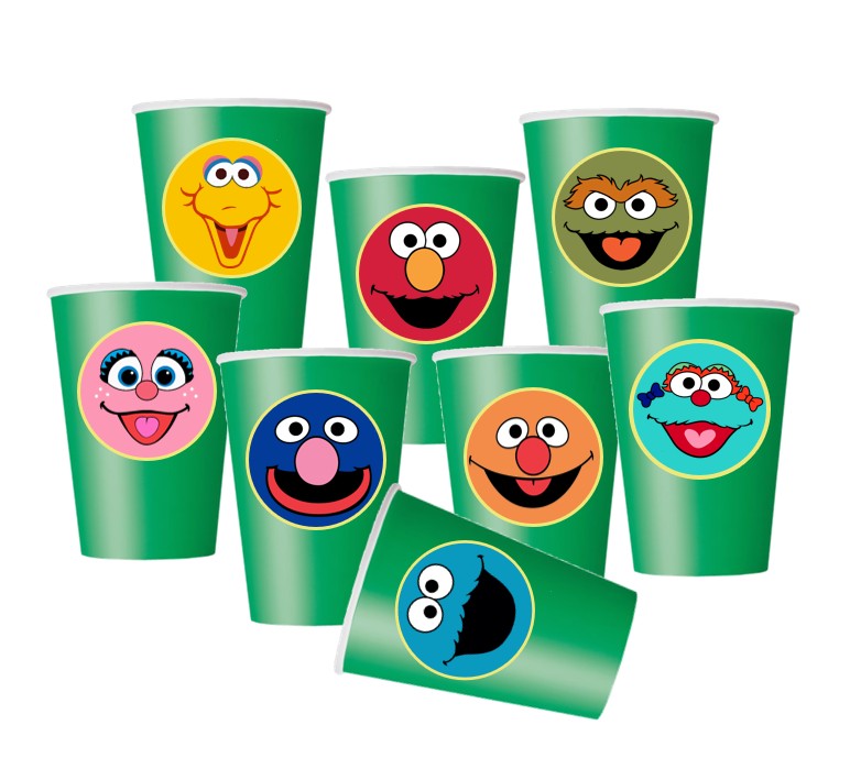 Sesame Street Party Paper Cups, 8 piece – Party Mania USA