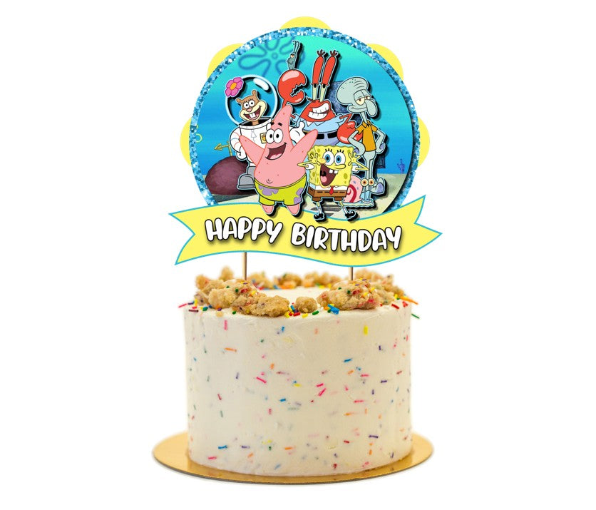 2D Spongebob Cake Topper, Handmade in USA – Party Mania USA
