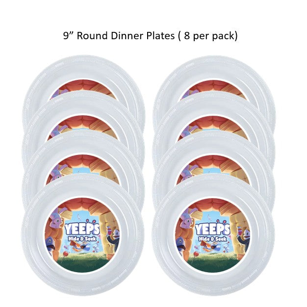 8pk Yeeps Birthday Party Plates, Disposable Clear Plastic, Available i ...