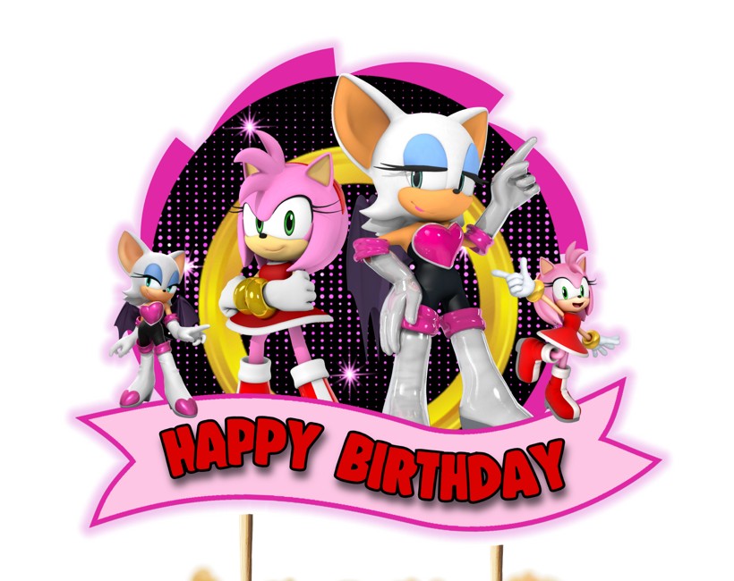 Amy Rose and Rouge Cake Topper, Handmade in the USA – Party Mania USA