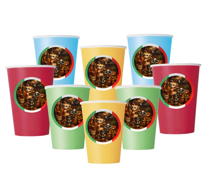 8pc Italian Brainrot Party Birthday Cups, 9oz Paper Cups – Party Mania USA