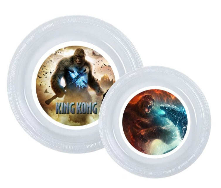 8pk King Kong vs Godzilla Clear Plastic Disposable Party Plates, Choos ...