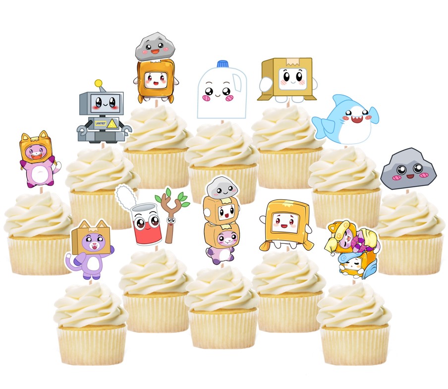 Lankybox Cupcake Toppers 12, 24, 36 or 48 pc – Party Mania USA