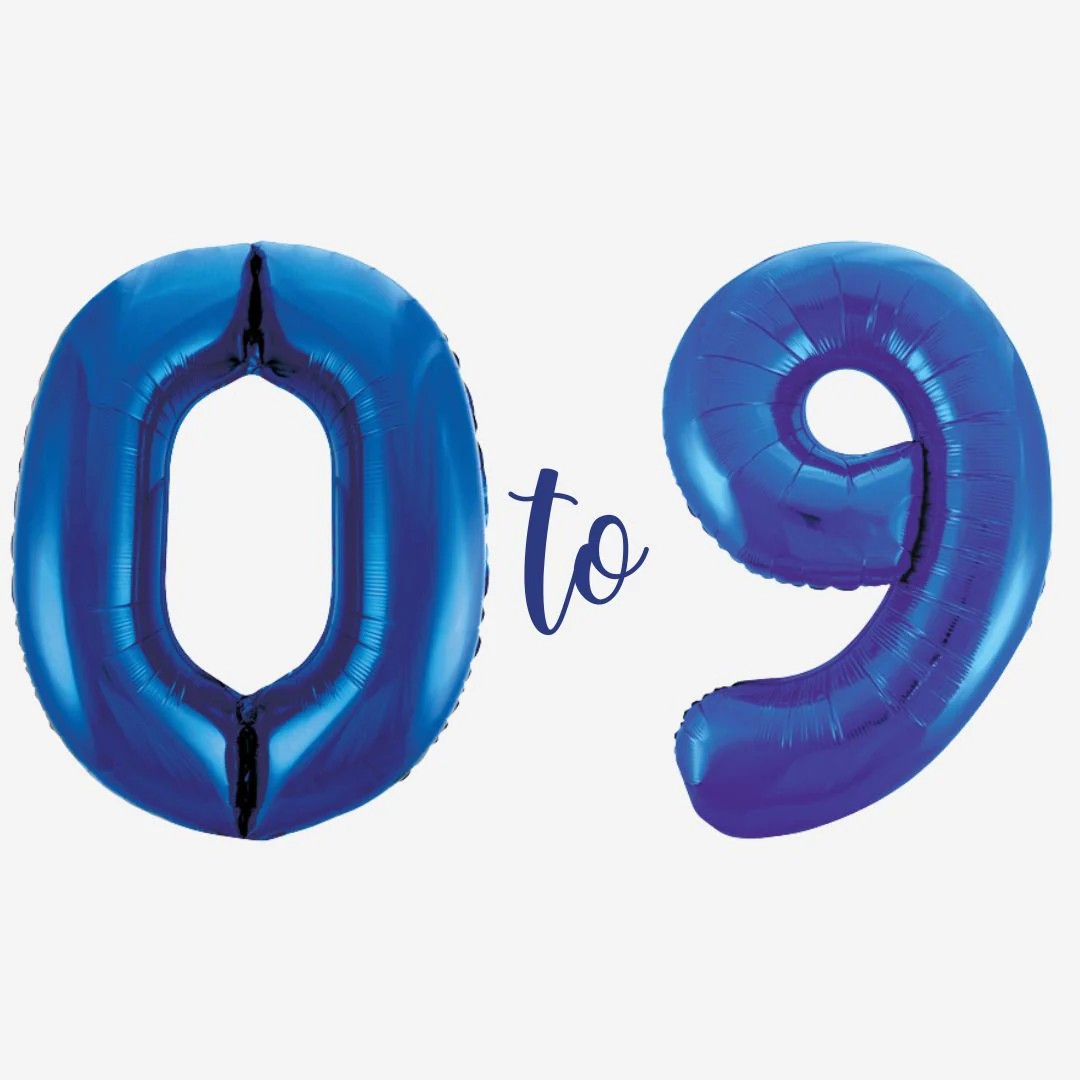 Huge 40" Navy Blue Number Balloon, Available 0-9 – Party Mania USA