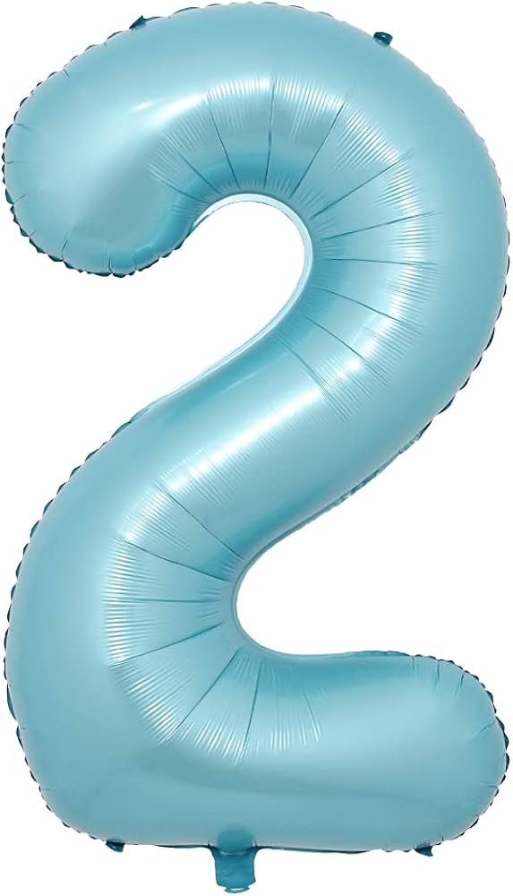 40" Light Baby Blue Number Balloon, Avail 1 2 3 – Party Mania USA