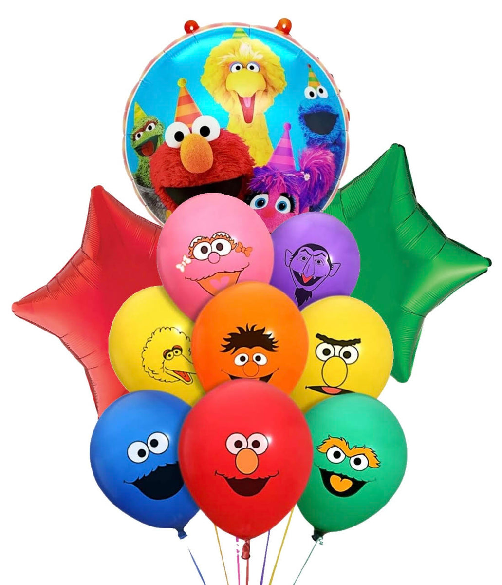11pc Sesame Street Party Balloons Birthday Decorations – Party Mania USA