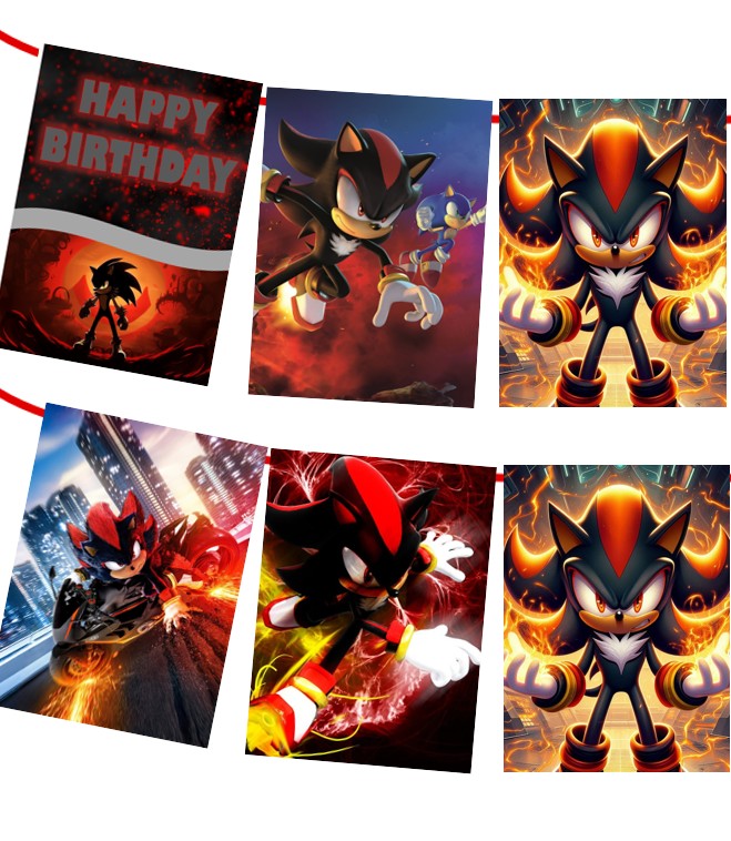 Shadow the Hedgehog Birthday Banner 7ft, , Party Supplies and Decorati ...