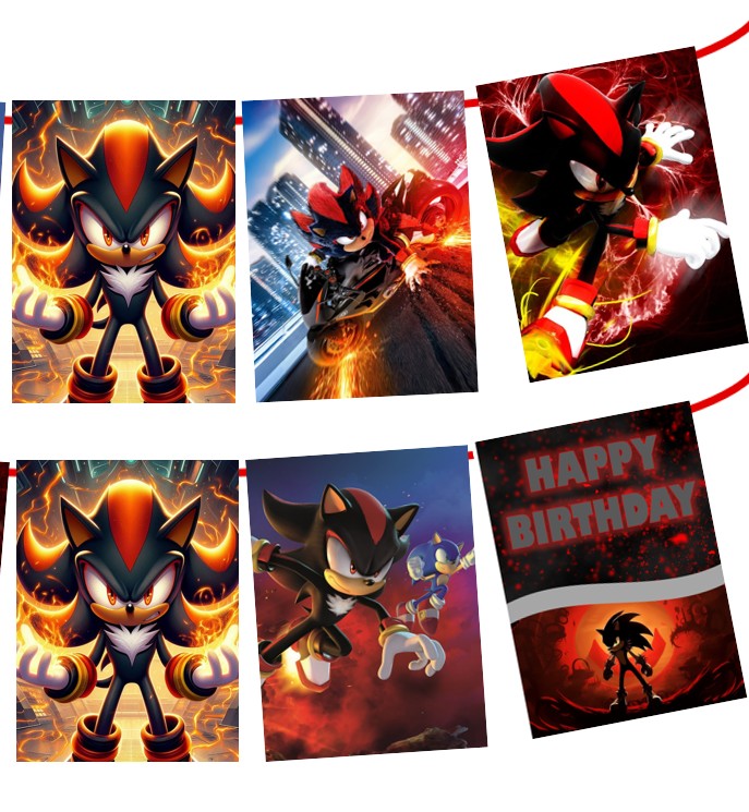 Shadow the Hedgehog Birthday Banner 7ft, , Party Supplies and Decorati ...