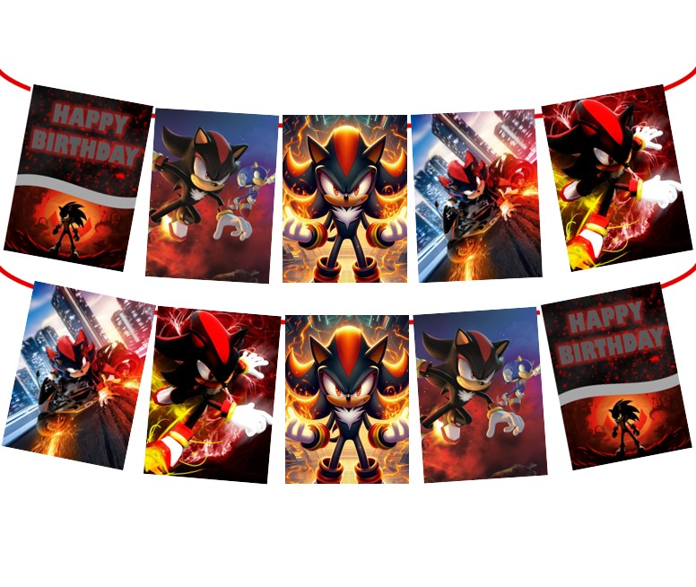 Shadow the Hedgehog Birthday Banner 7ft, , Party Supplies and Decorati ...