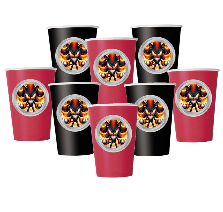 8pc Shadow Party Birthday Cups, 9oz Paper Cups – Party Mania USA