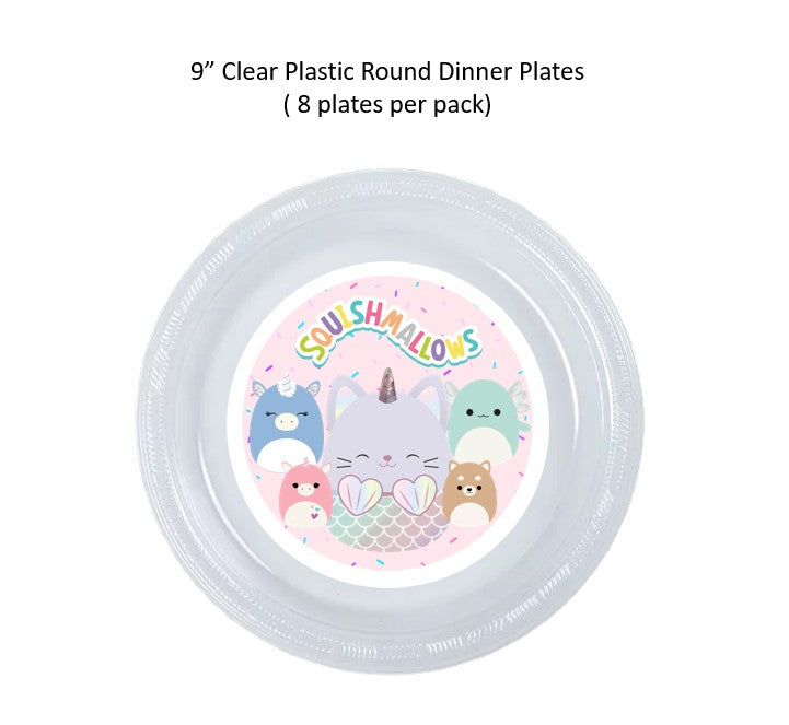 8pk Squishmallows Clear Plastic Disposable Party Plates Choose Size ...