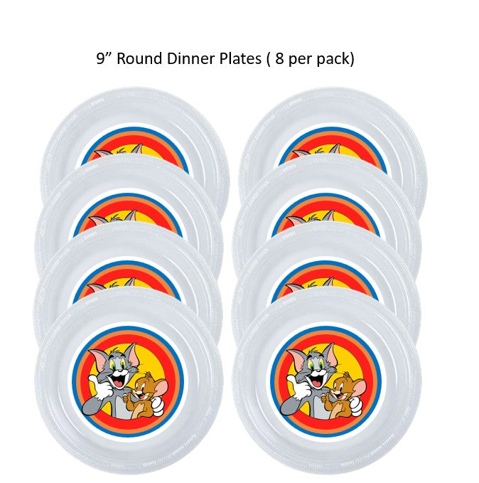 8pk Tom and Jerry Clear Plastic Disposable Party Plates Choose Size ...