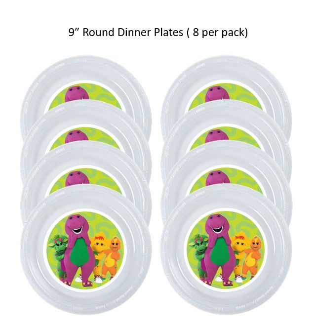 8pk Barney Clear Plastic Disposable Party Plates, Choose Size – Party ...