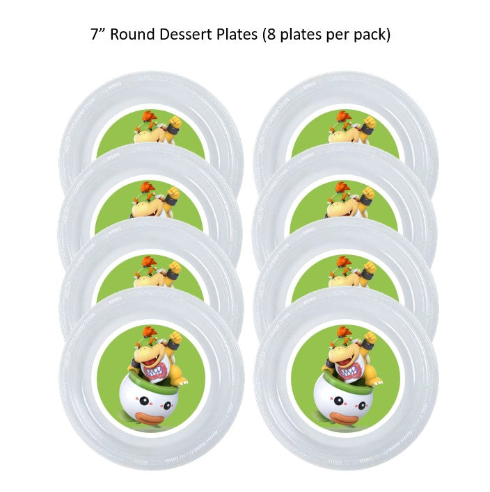 8pk Bowser Clear Plastic Disposable Party Plates, Choose Size – Party ...