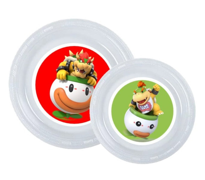 8pk Bowser Clear Plastic Disposable Party Plates, Choose Size – Party ...