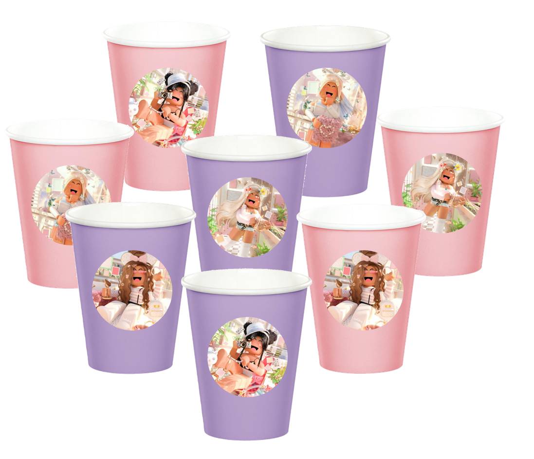 Girl Roblox Party Cups, 8 pack, 9oz Paper Cups, Ships from USA – Party ...