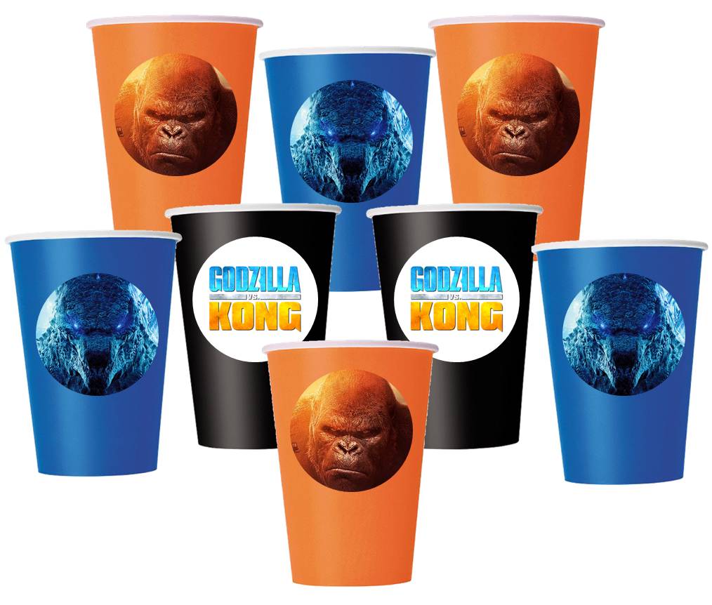 Godzilla vs. King Kong Party Cups, 8 pack, 9oz Paper Cups, Ships from ...