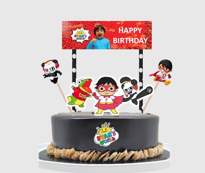 Ryan’s World Cake Topper, 7x7", Made in the USA, Ships Fast – Party ...