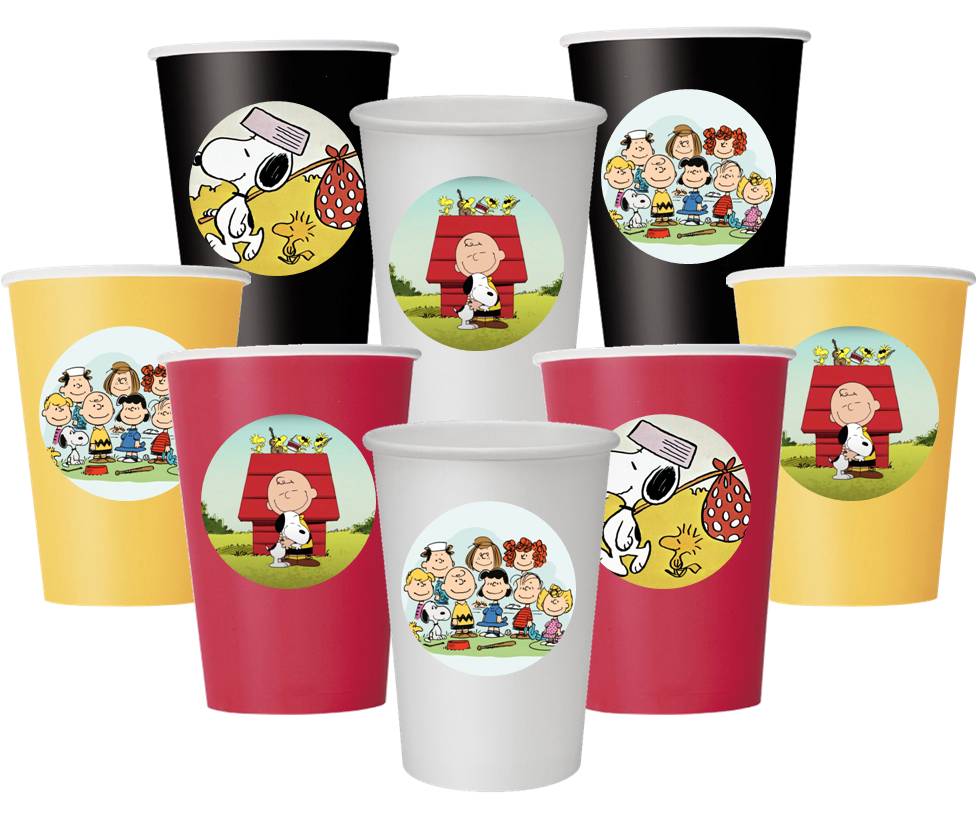 Snoopy Party Cups, 8 pack, 9oz Paper Cups, Ships from USA – Party Mania USA