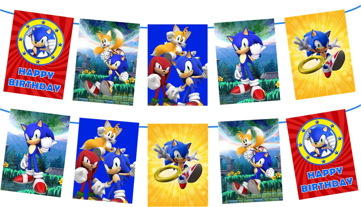 Sonic Classic Happy Birthday Banner, 7ft Long – Party Mania USA