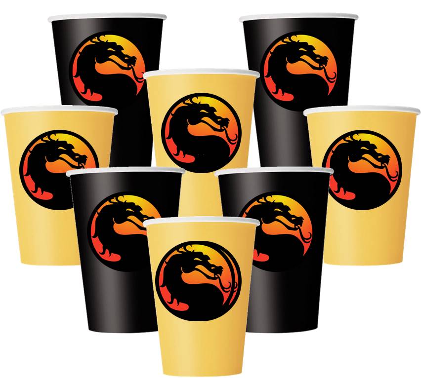8pc Mortal Kombat Party Paper Cups, Party Supplies – Party Mania USA