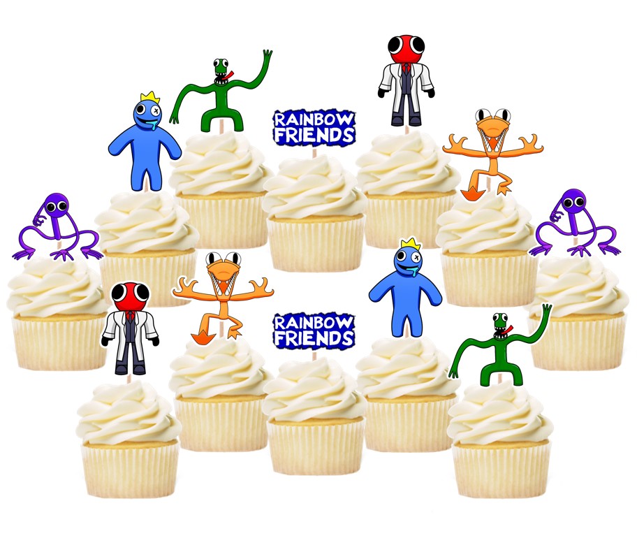 Rainbow Friends Cupcake Toppers – Party Mania USA